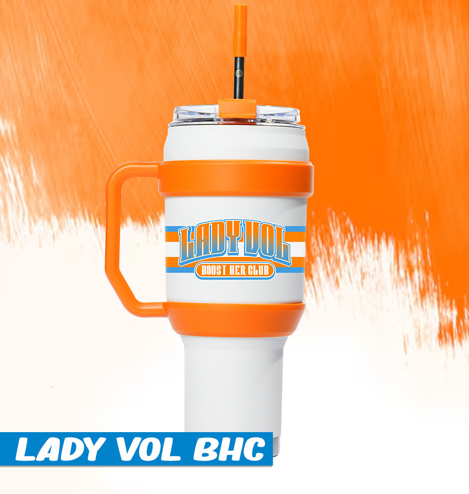 * Lady Vol Boost Her Club Logo 40 oz Orange Stainless Tumbler With Han ...
